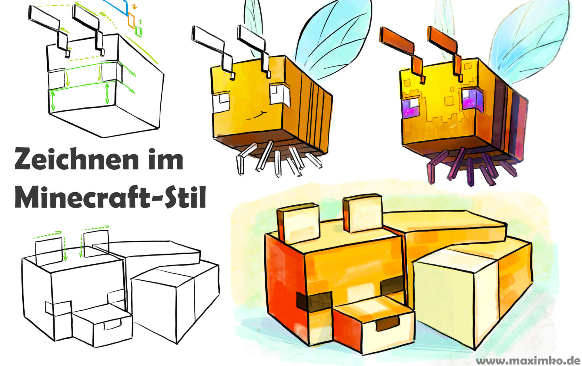 Minecraft zeichnen - Anleitung für Anfänger und Fortgeschrittene