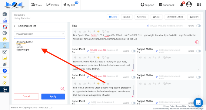 Helium 10 Scribbles: Build Better Listings Faster & Easier