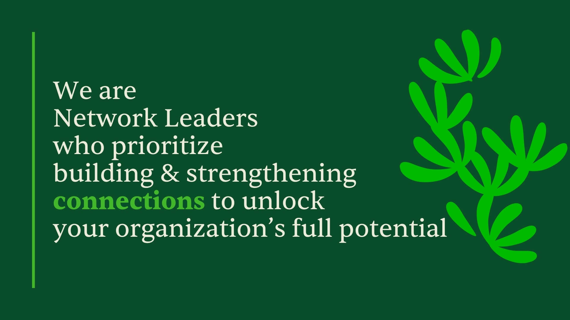 We are pioneers of Network Leadership