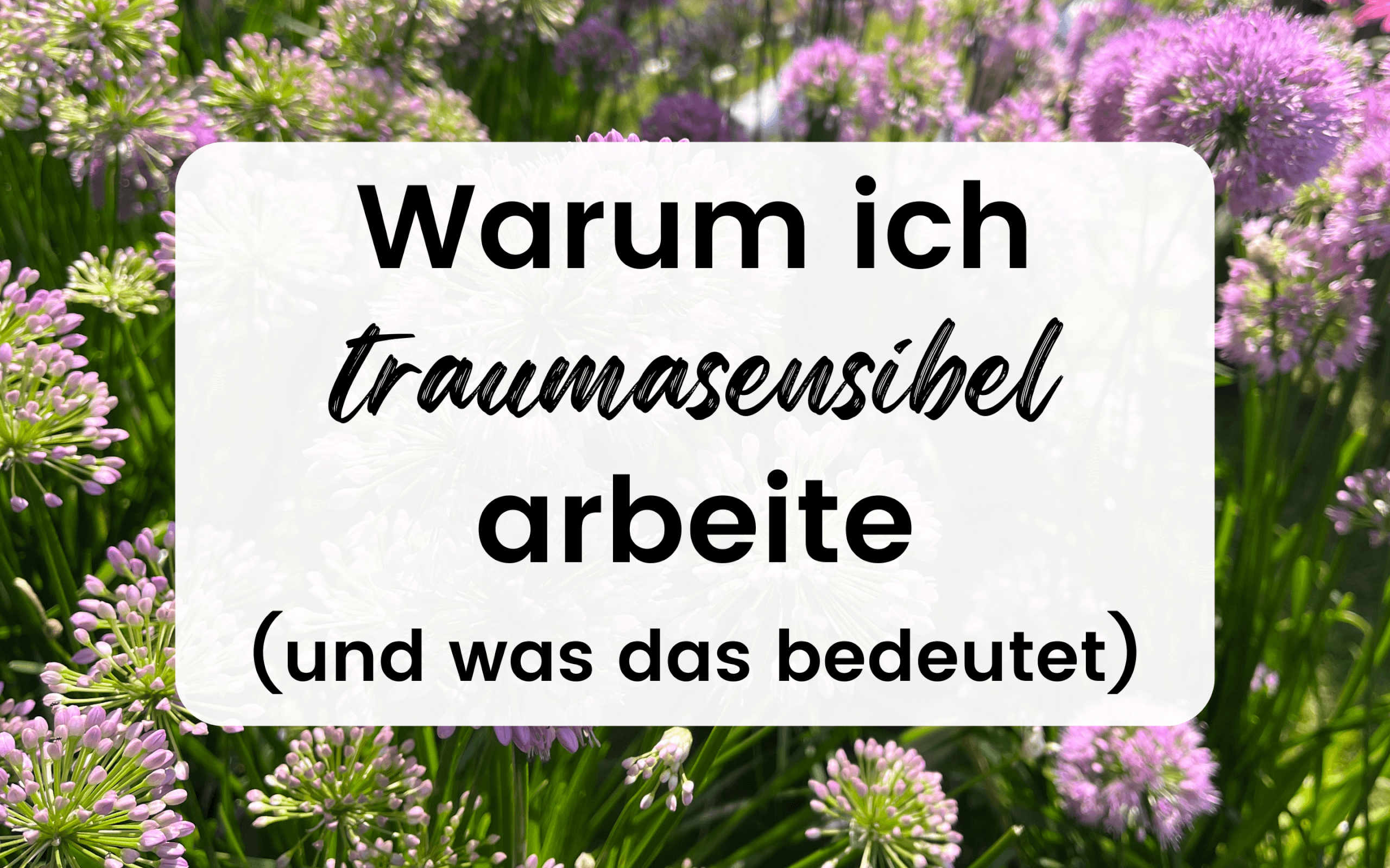 Warum ich traumasensibel arbeite