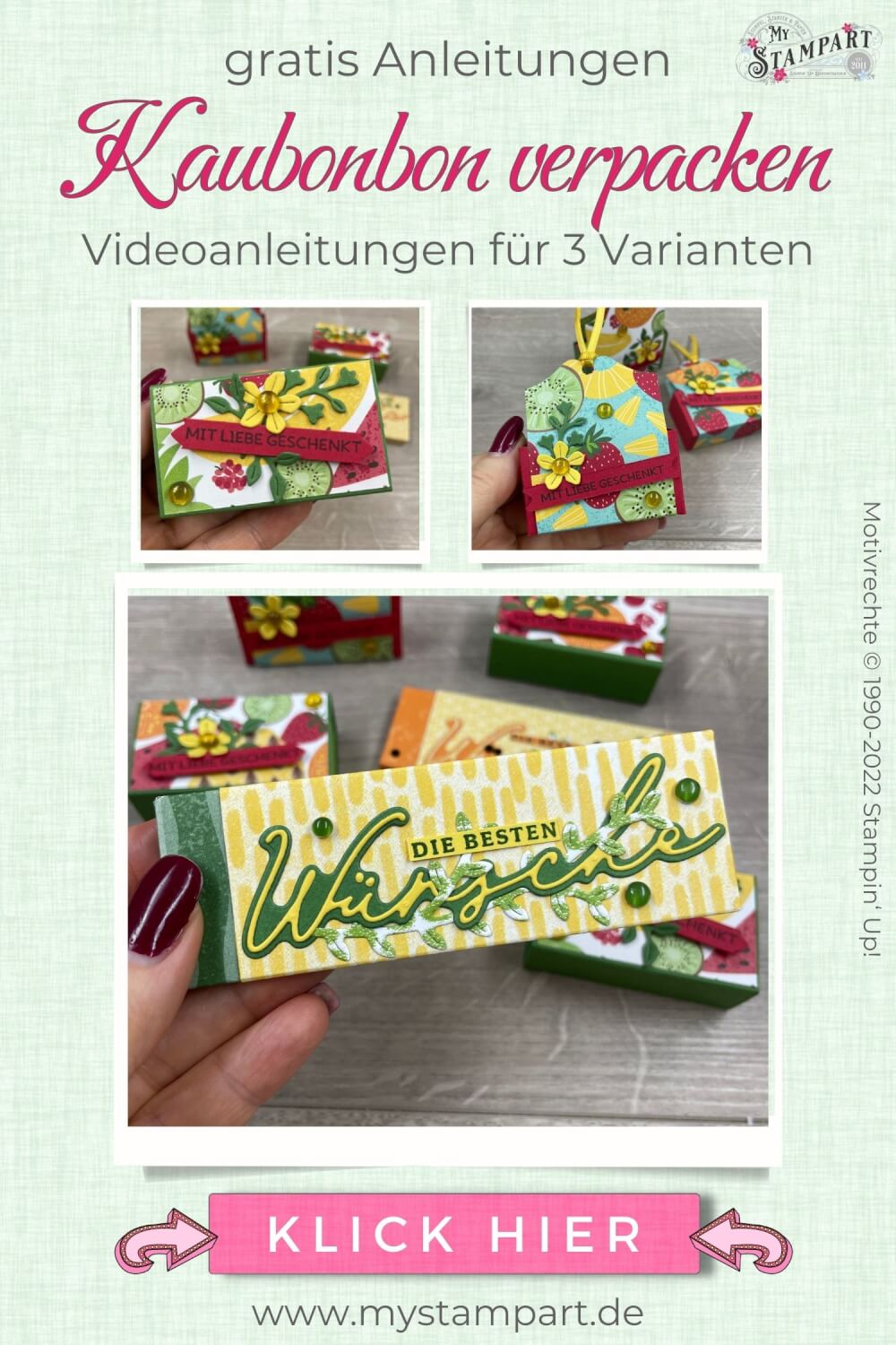 Kaubonbon verpacken - drei süße Goodies - schnell gemacht