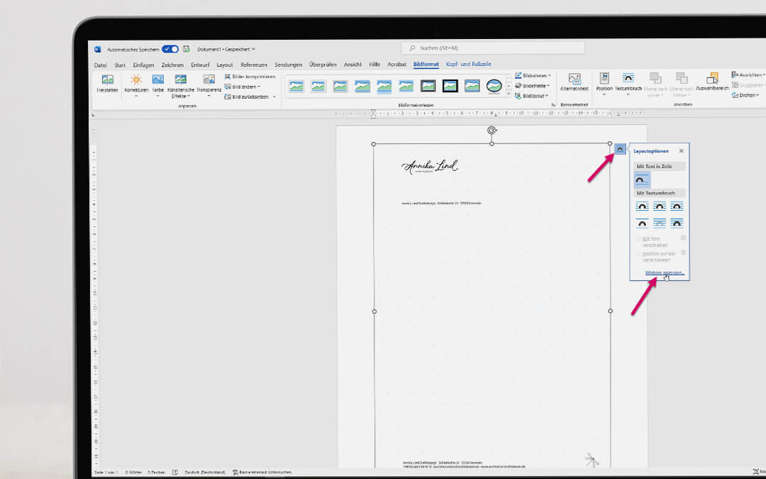 Briefpapier in Word